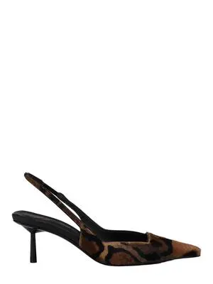 LE SILLA 70mm Amelia Leopard Print Slingback Pumps - Brown