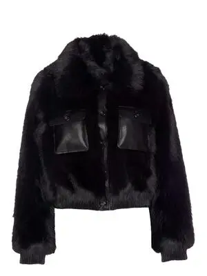 Liu Jo Faux-fur Cropped Jacket - Black