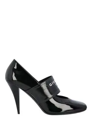 Givenchy Sliced Square Tape Patent Leather Pumps - Black