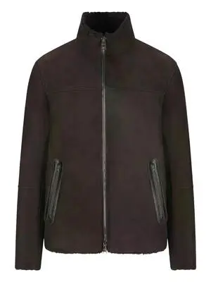 Herno Shearling Zip-front Jacket - Brown