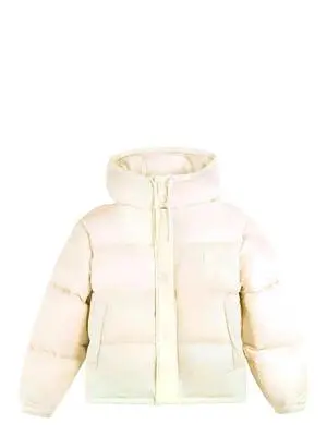 SPORTY & RICH Logo-patch Puffer Jacket - Neutrals