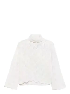 TWINSET Cable-knit Turtleneck Sweater - White