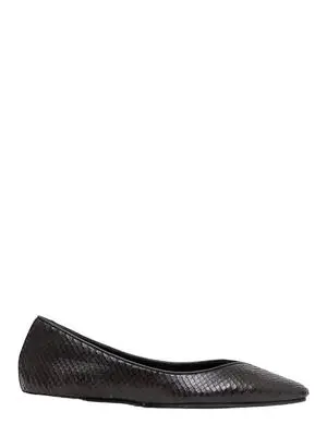 Jacquemus Oval Snakeskin-effect Leather Ballet Flats - Brown