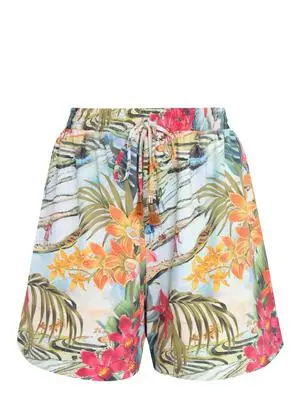 LYGIA & NANNY Cannes Floral-Print Shorts White