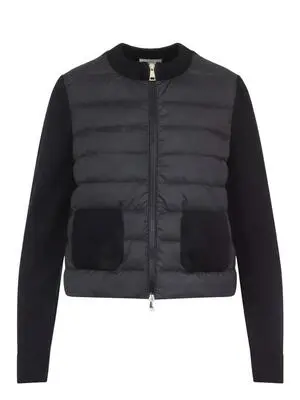 MONCLER Wool-Panel Quilted Jacket