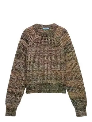 Prada Ribbed Knit Crew Neck Sweater - Brown