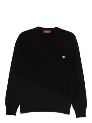 Gucci Logo Plaque Crew-neck Sweater - Black