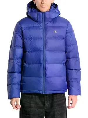 Calvin Klein Hooded Zip-up Jacket - Blue
