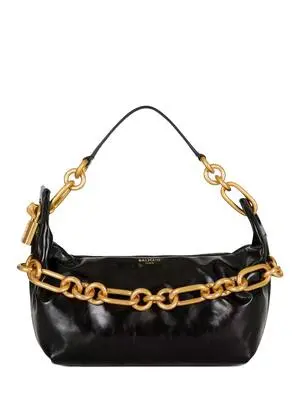 Balmain Padlock Chain Shoulder Bag - Black