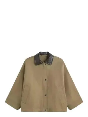 Max Mara Leather-trimmed Oversized Jacket - Brown