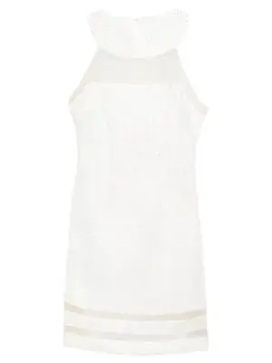 GEMY MAALOUF Panelled Scoop-neck Mini Dress - White