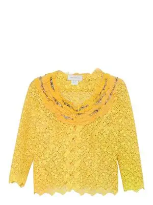 GEMY MAALOUF Floral Lace Jacket - Yellow