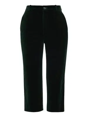 Saint Laurent Velvet Flare Trousers - Emeraude