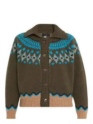 Alanui Jacquard Knit Jacket - Olive Multi