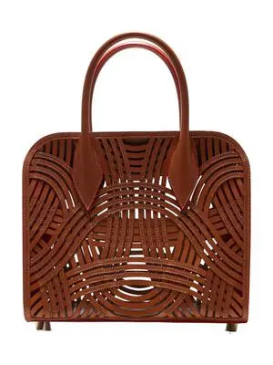 CHRISTIAN LOUBOUTIN Eloise Medium Leather Cutout Tote - Brown