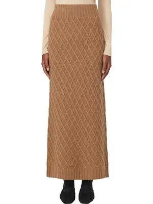 Max Mara Po Knitted Skirt - Camel
