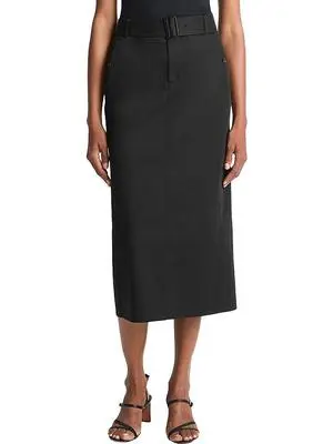 Vince Belted Midi Skirt - Black