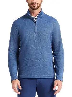 Robert Graham Troland Quarter Zip Sweater Medevial Blue