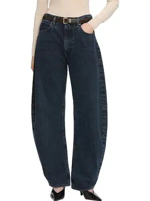 FRAME The Bubble High Rise Barrel Leg Jeans - Dorado