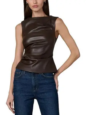 Joe's Jeans Faux Leather Top - Dark Chocolate