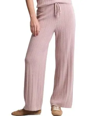 Barefoot Dreams Cozychic® Ultra Lite® Cable Knit Lounge Pants - Teaberry