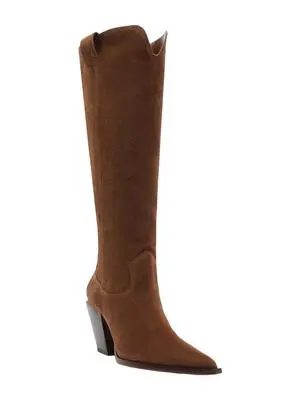 Schutz Maine Up Pointed Toe Boot - Pecan Brown