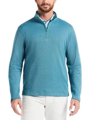 Robert Graham Troland Quarter Zip Top - Blue Coral