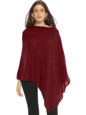 MONTICELLI CASHMERE Pure Cashmere Poncho Bordeaux