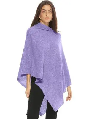 MONTICELLI CASHMERE Pure Cashmere Poncho Lavender