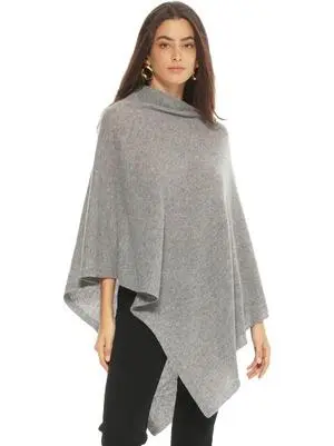 MONTICELLI CASHMERE Pure Cashmere Poncho Melange Gray
