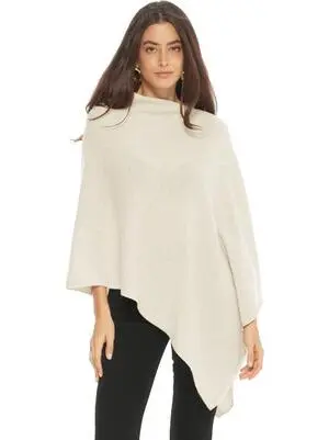 MONTICELLI CASHMERE Pure Cashmere Poncho Milk White