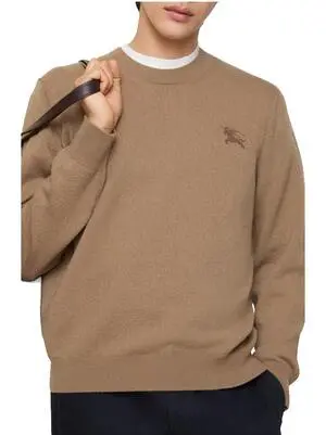 Burberry Wool Sweater With Equestrian Knight Design - Camel