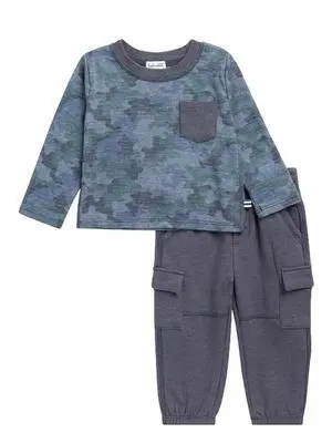 Splendid Scenic Route Camouflage T-shirt & Cargo Pants Set - Blue Camo