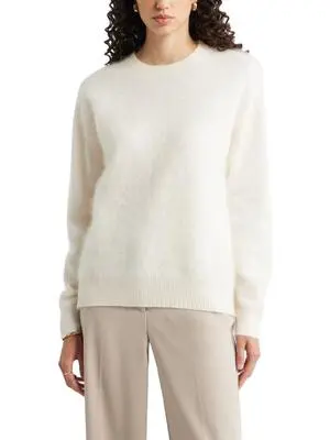 Nordstrom Brushed Cashmere Sweater - Ivory Pristine