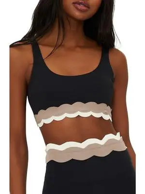 Beach Riot Marin Scallop Trim Sports Bra - Mystic Colorblock