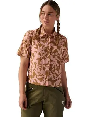 BACKCOUNTRY Slickrock Short-Sleeve Button-Up Jersey Rose Cloud Floral Print