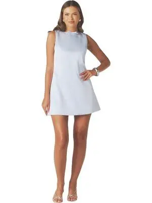 SIX STORIES Mini Mod Bow Dress - Pale Blue