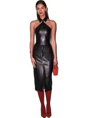 FLEUR DU MAL Harley Vegan Leather Skirt - Black