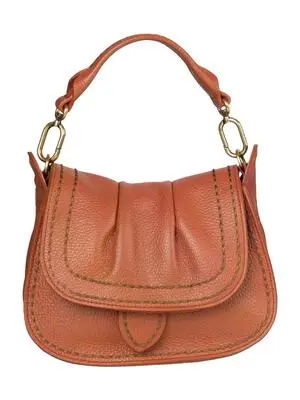 VISONA` Leather Top Handle Shoulder Bag - Orange