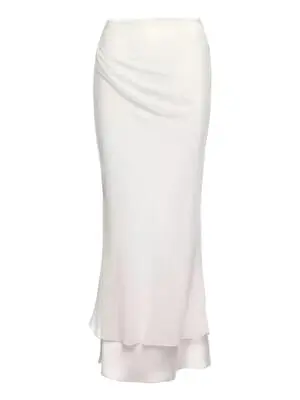 V:PM ATELIER Sammy Draped Maxi Skirt - White
