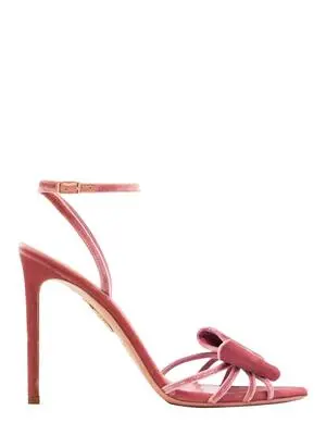 AQUAZZURA 105mm Bow-embellished Stiletto Sandals - Pink