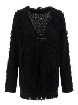 R13 Brooch-detail Cardigan - Black