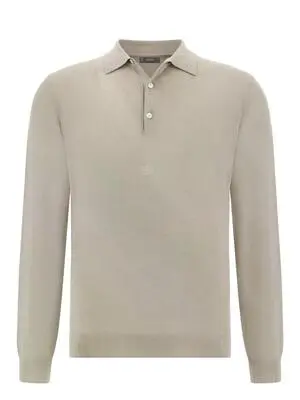 Boggi Milano Long-sleeve Polo Sweater - Neutrals