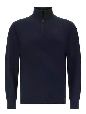 Boggi Milano Half-zip Wool Sweater - Blue