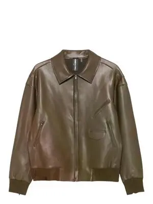 Norma Kamali Zip-front Bomber Jacket - Brown