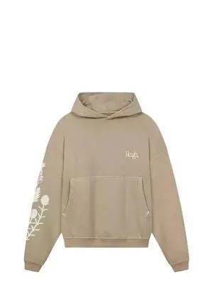 ROUGH. Floral-print Pocket Hoodie - Brown