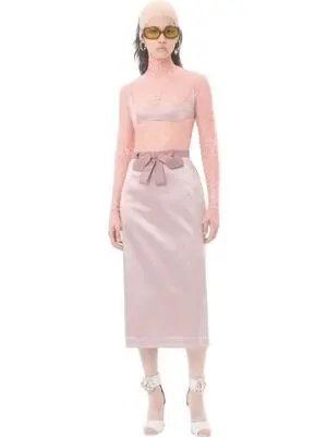 Valentino Garavani Satin Skirt With Bow - Neutral