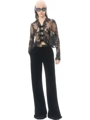 Valentino Garavani Lace Shirt With Bows - Black