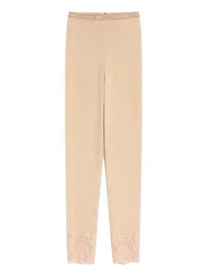 Valentino Garavani Cashmere Leggings With Lace - Neutral