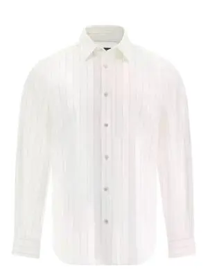 Boggi Milano Pinstripe-pattern Oxford Shirt - Neutrals